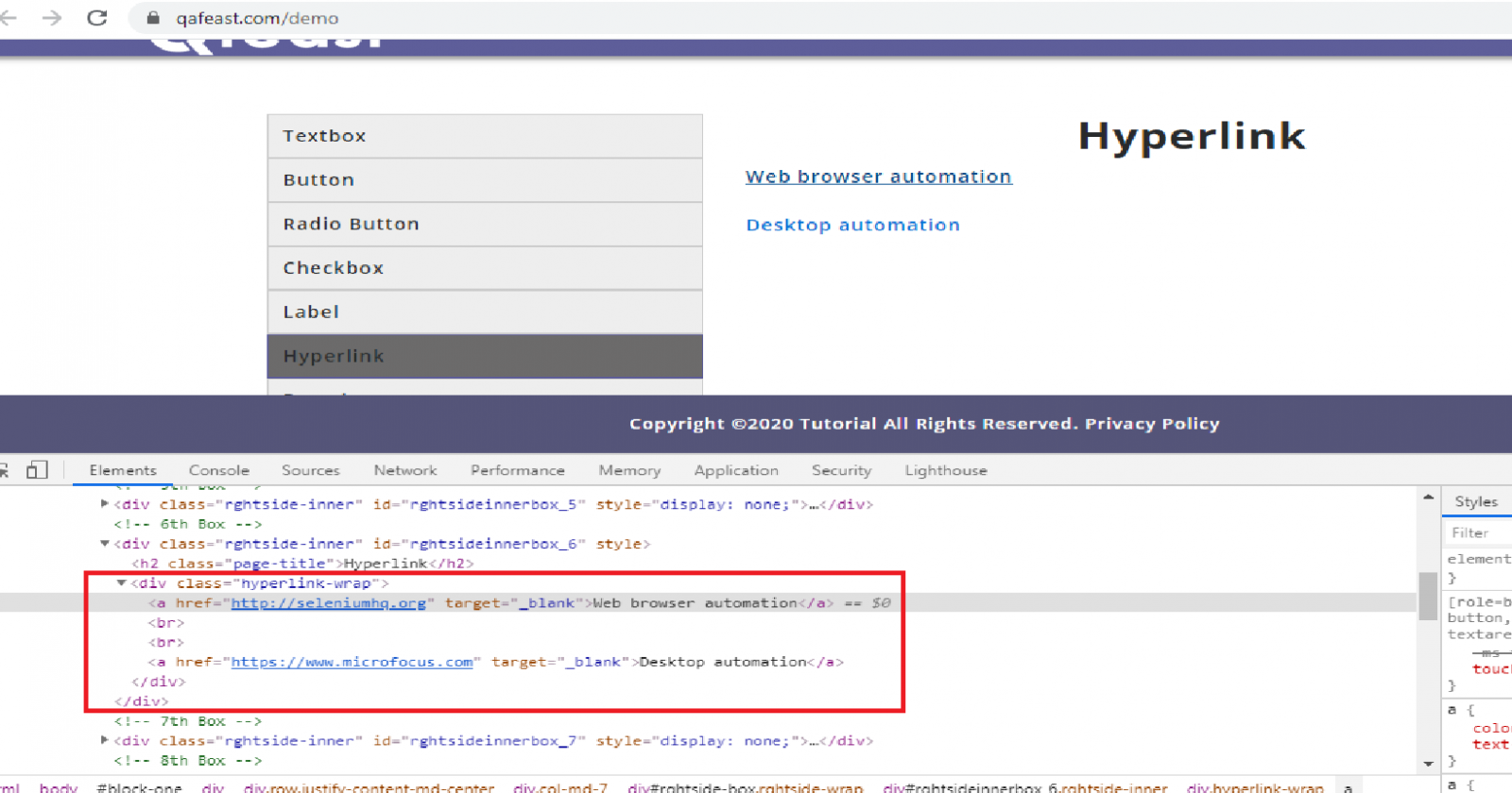 How To Automate The Hyperlink In Selenium Webdriver